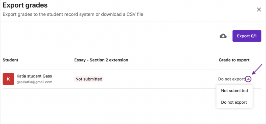 Student Success App: Export Grades – Aula